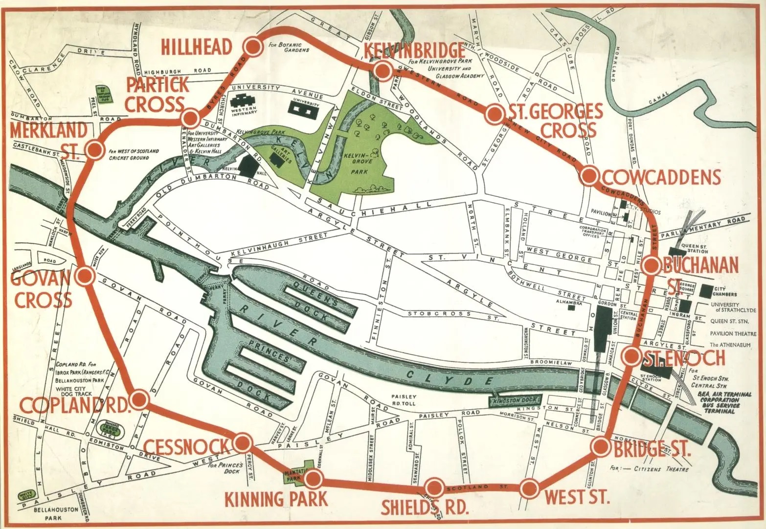 Glasgow City Map | All-in-One Tourist, Subway & Street Guide