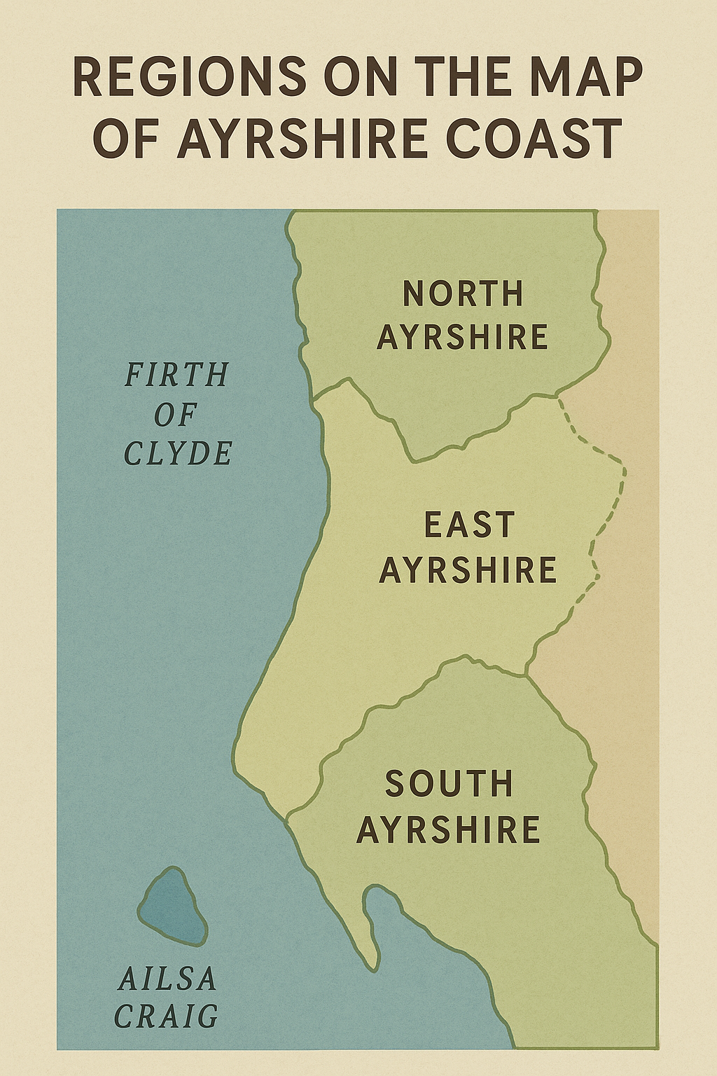 Map Of Ayrshire Coast - Key Towns, Beaches & Landmarks