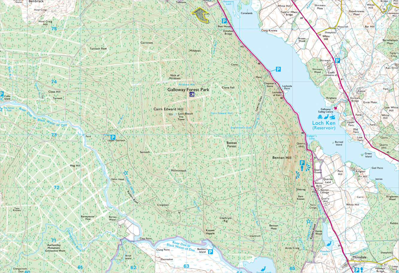 Dumfries And Galloway Forest Park Map For Hikers & Visitors